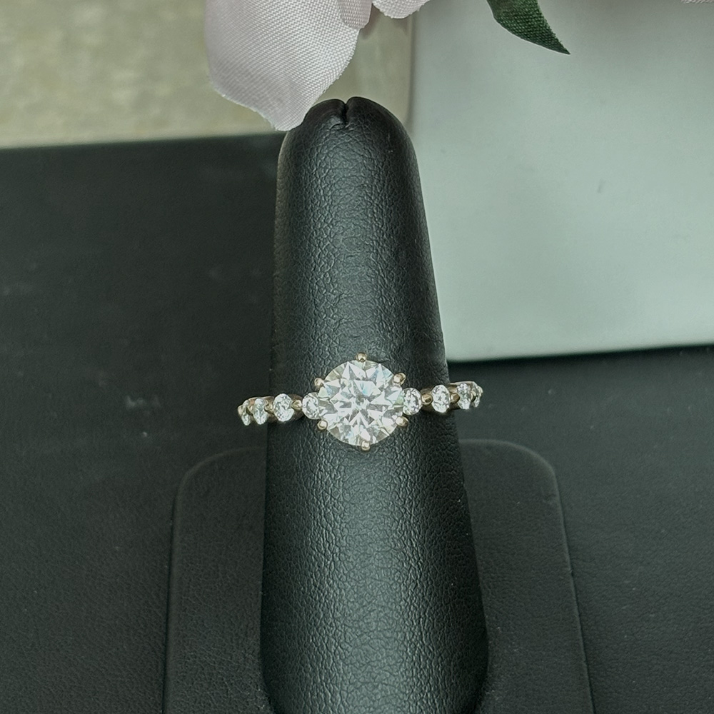 3.00 Tcw Round Moissanite Colorless Hidden Halo Engagement Ring ...
